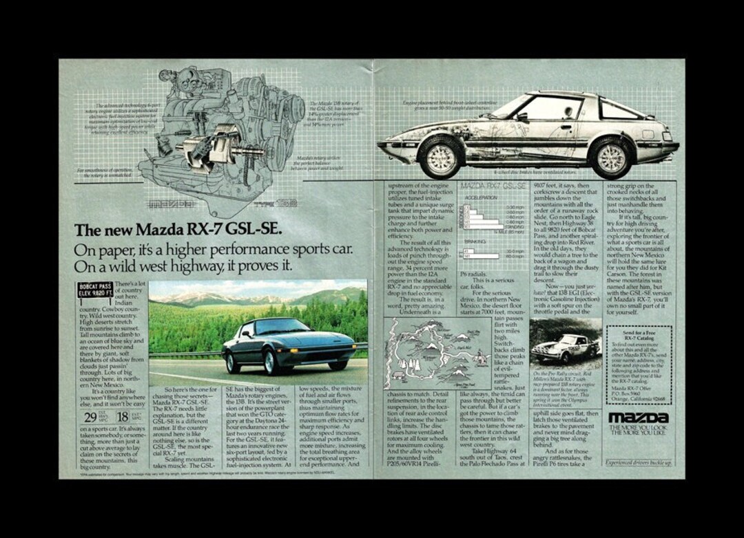 1984 Mazda RX7 Original Magazine Ad - Etsy
