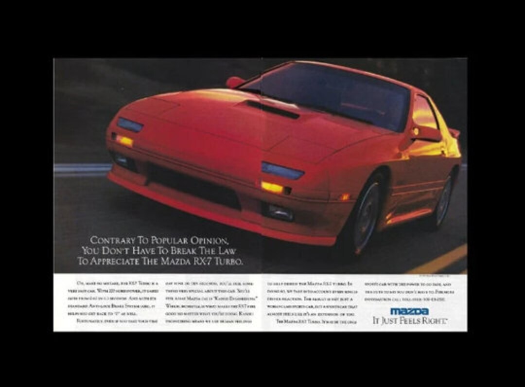 1990 Mazda RX7 Turbo Original Magazine Ad - Etsy