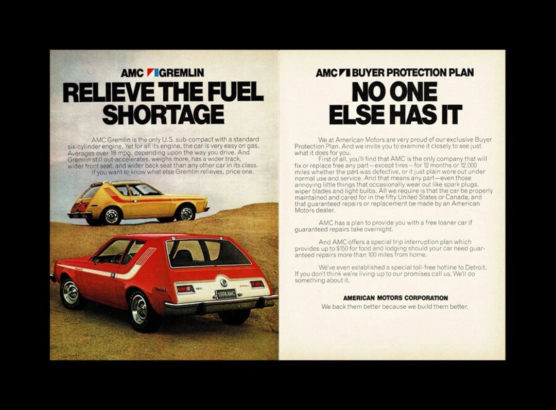 1974 AMC American Motors Gremlin Original Magazine Ad - Etsy