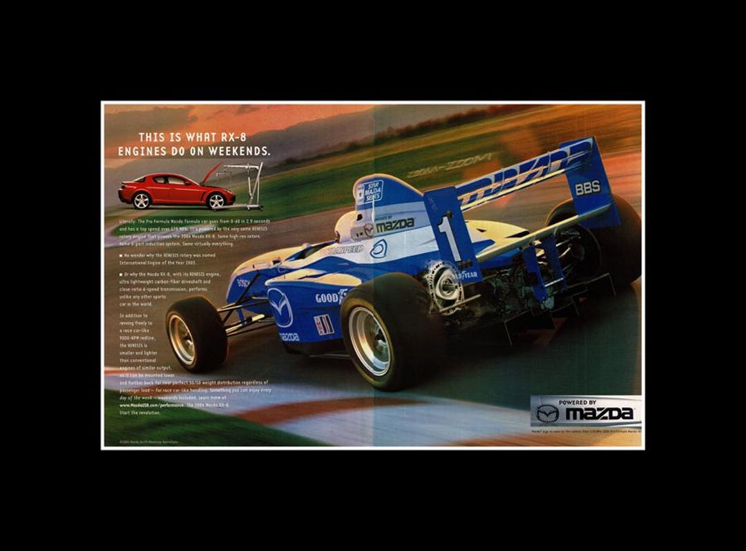 2004 Mazda Pro Formula Mazda Race Car Original Magazine Ad - RX8 ...