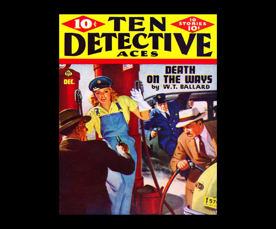 1940's Ten Detective Aces Pulp Magazine Cover Poster Print - Retro Pulp ...