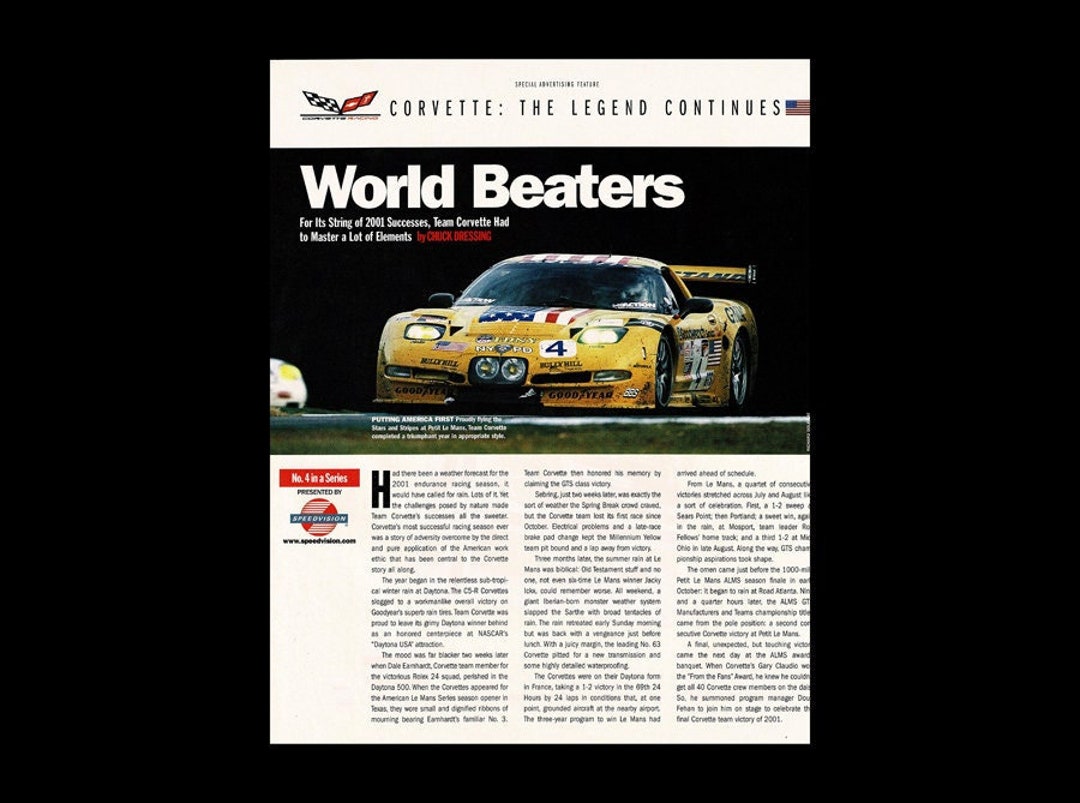 TWO 2001 Corvette Race Car Original Magazine Ads - Etsy