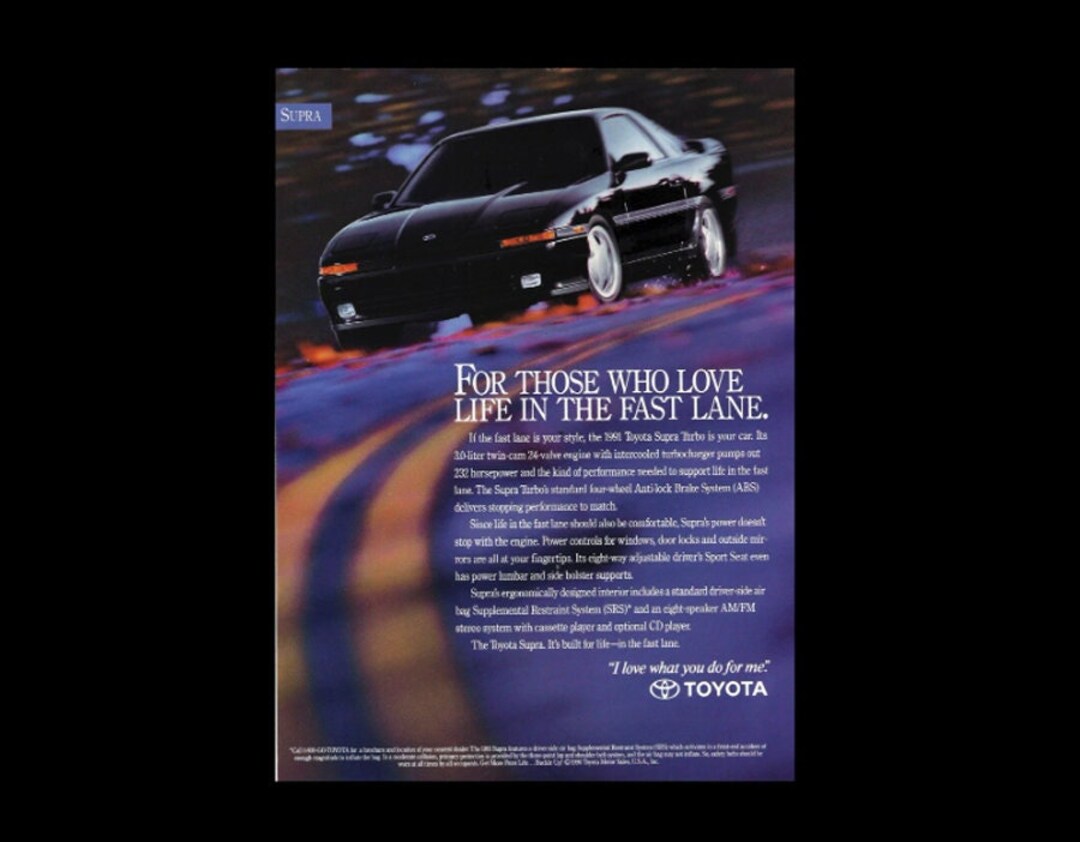 1991 Toyota Supra Turbo Original Magazine Ad - Etsy
