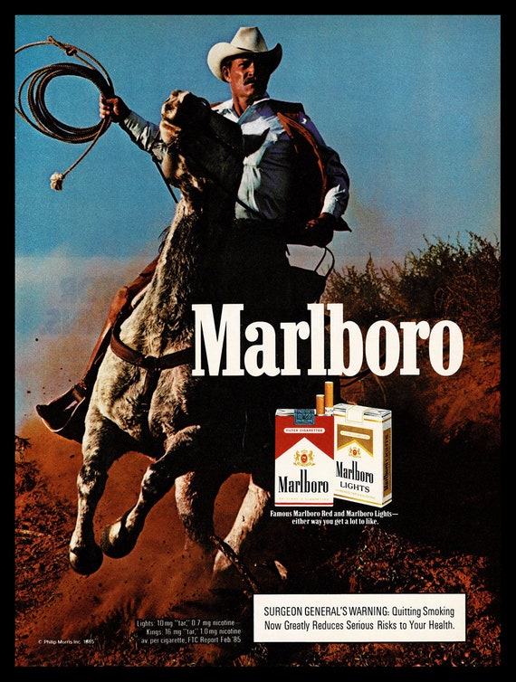 Original Marlboro Man 1970s Marlboro Advertisement Vintage Original