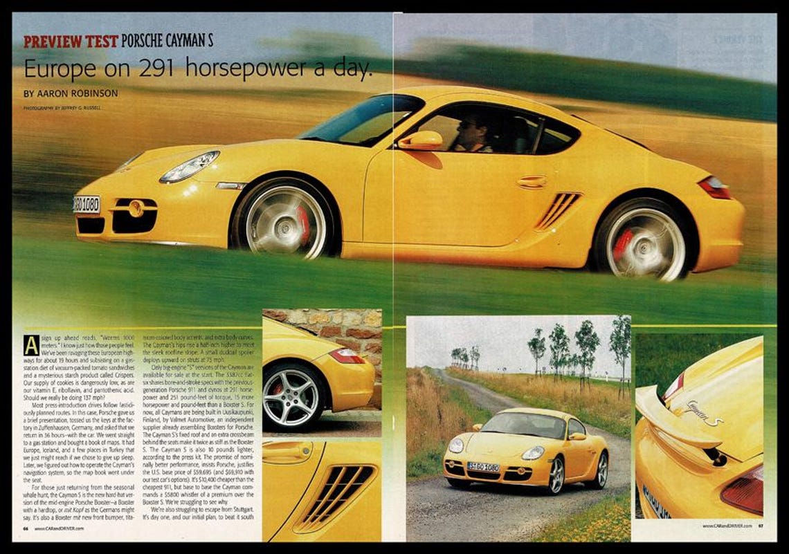 Porsche Cayman S Original Magazine "new Model Preview" Road Test - Etsy