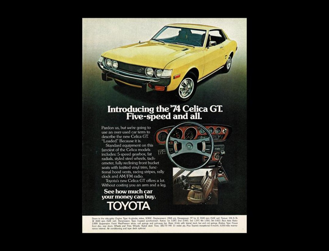 1974 Toyota Celica Original Magazine Ad - Etsy