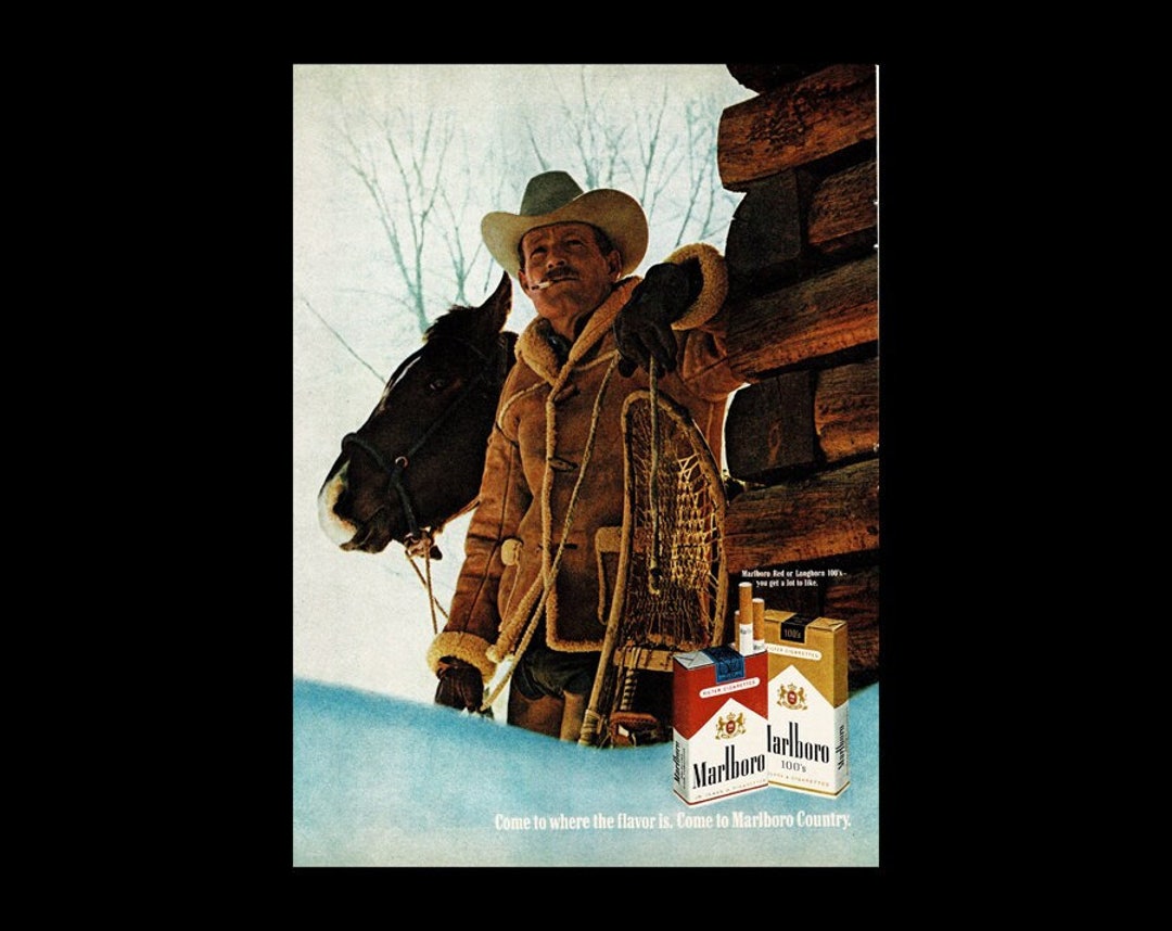 1970 Marlboro Cigarettes Marlboro Man Original Magazine Ad - Etsy