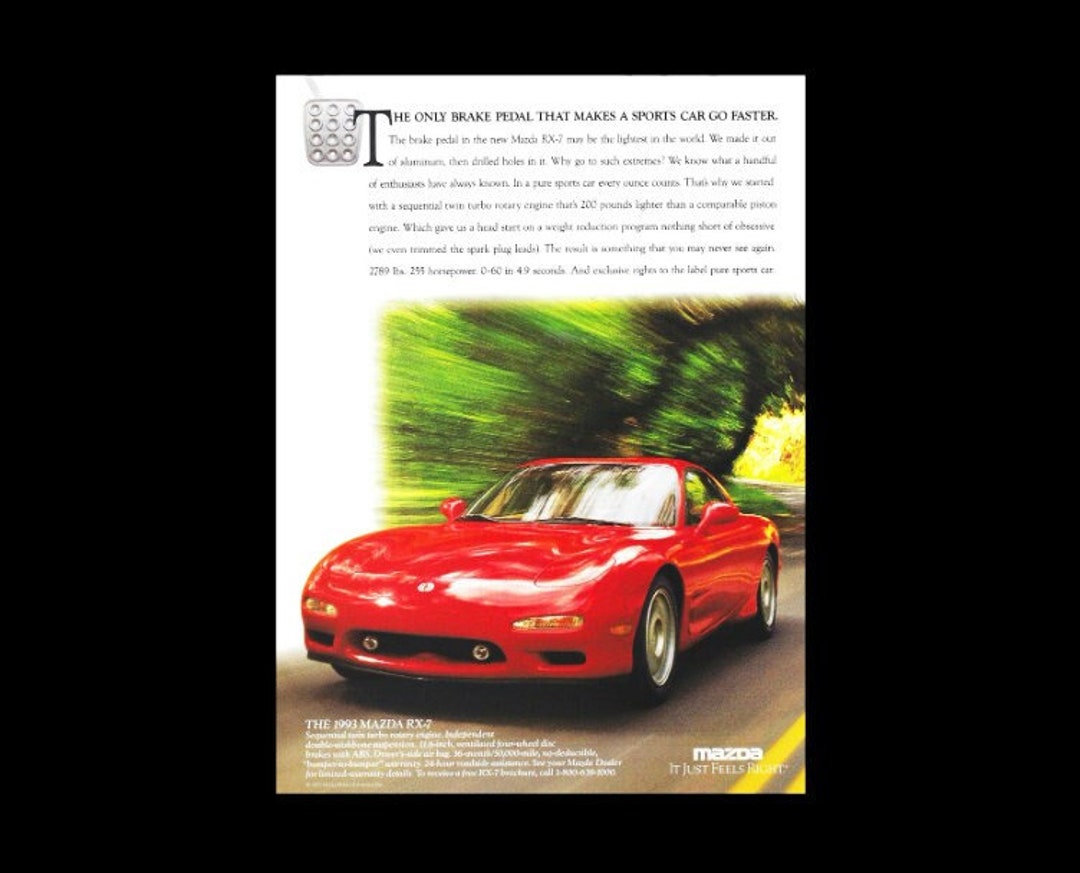 1993 Mazda RX7 Original Magazine Ad - Etsy