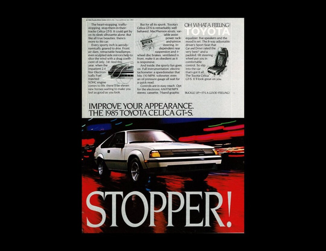 1985 Toyota Celica GTS Original Magazine Ad - Etsy