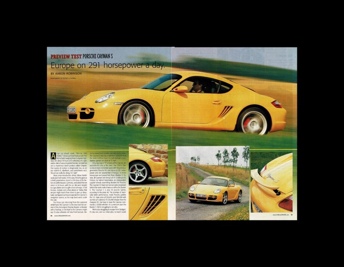 Porsche Cayman S Original Magazine "new Model Preview" Road Test - Etsy