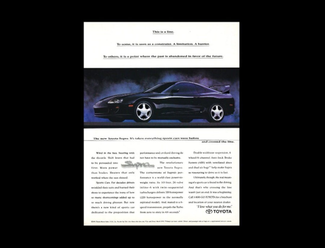1993 Toyota Supra Original Magazine Ad - Etsy