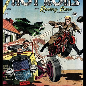 1950's Hot Rod & Racing Cars Comic Book Cover Poster Print - Retro Pulp ...