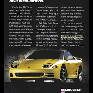 1994 Mitsubishi 3000GT VR-4 Original Magazine Ad - Etsy
