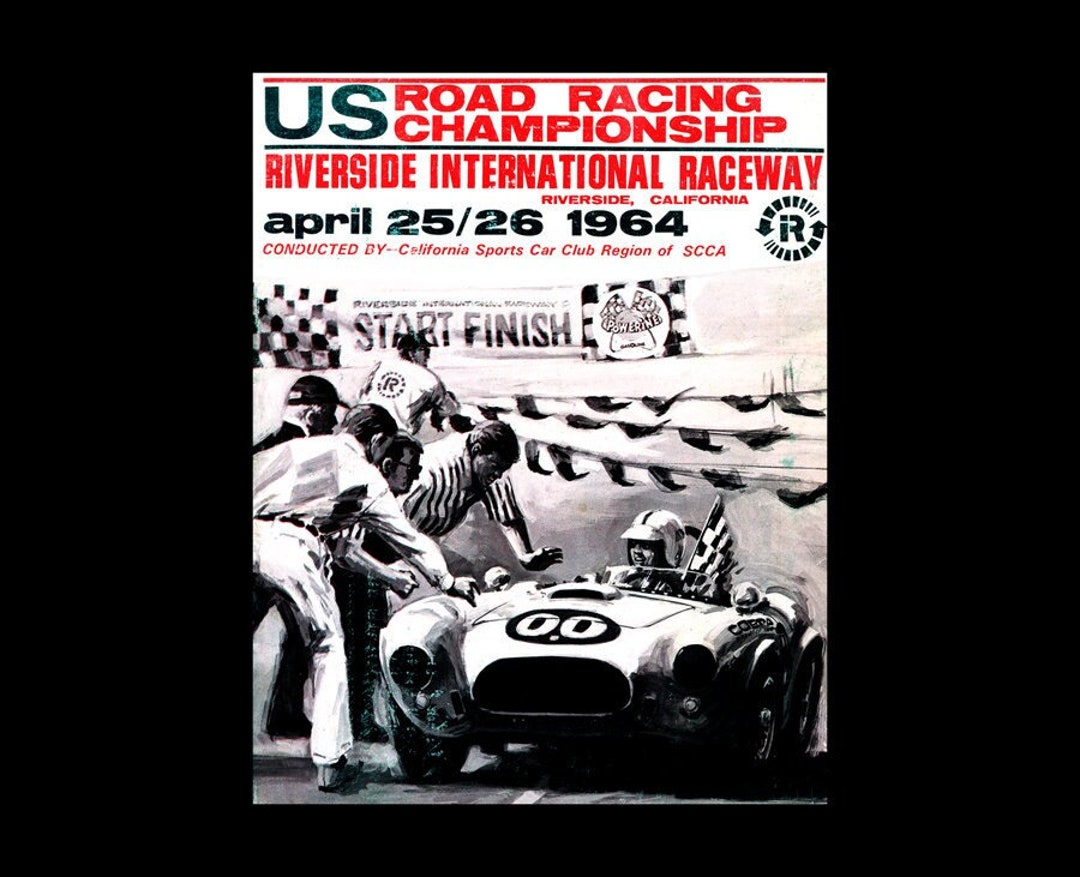 1964 Riverside Raceway USRRC Road Racing Poster Print - Shelby Cobra ...