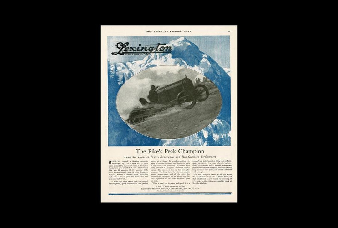 1920 Pikes Peak Hill Climb Auto Race Original Magazine Ad Lexington ...