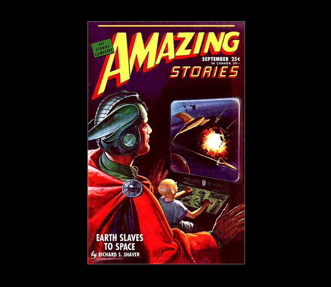 1940s Amazing Stories Science Fiction Pulp Magazine Cover Poster Print
