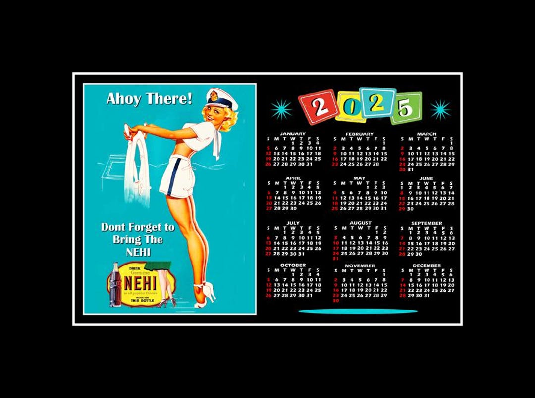 1940's Nehi Soda Ad With Retro Pin up Illustration Art 2025 Single ...