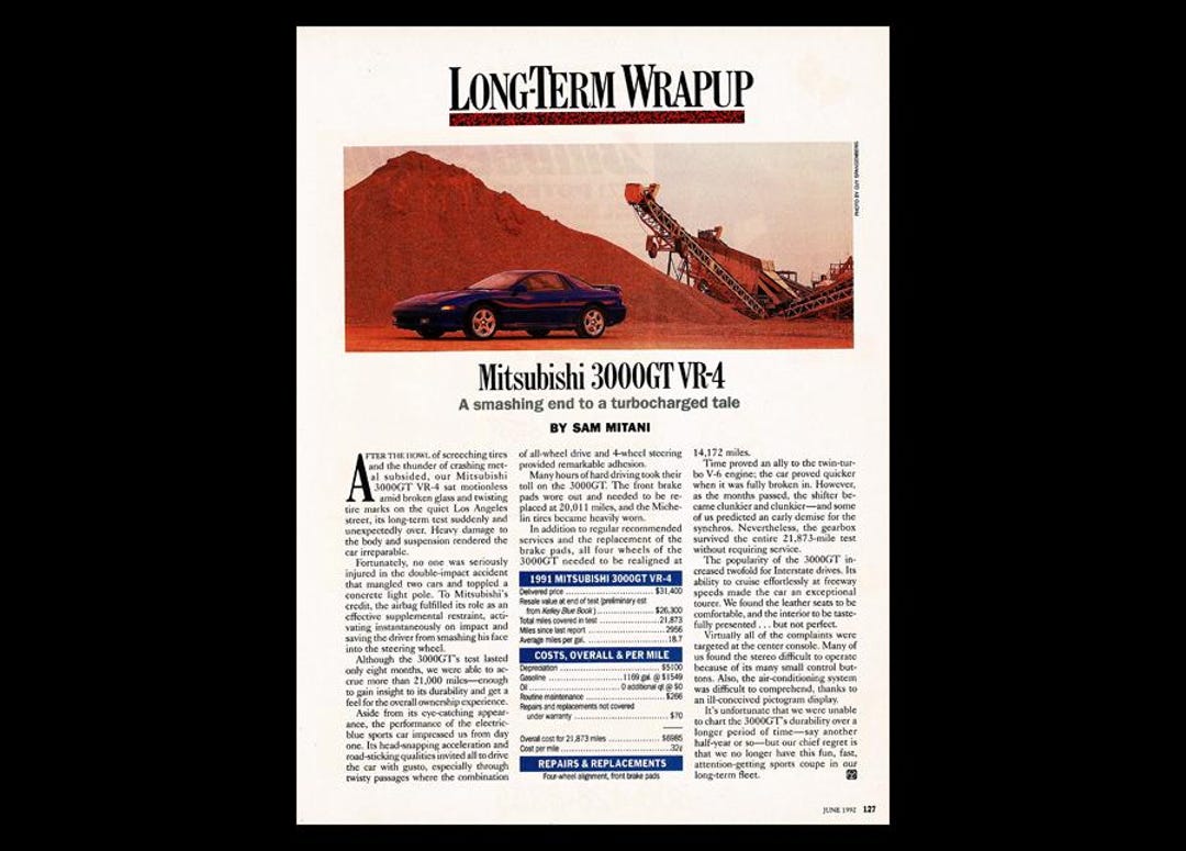 1991 Mitsubishi 3000GT Original Magazine Long-term Wrap-up - Mini Road ...