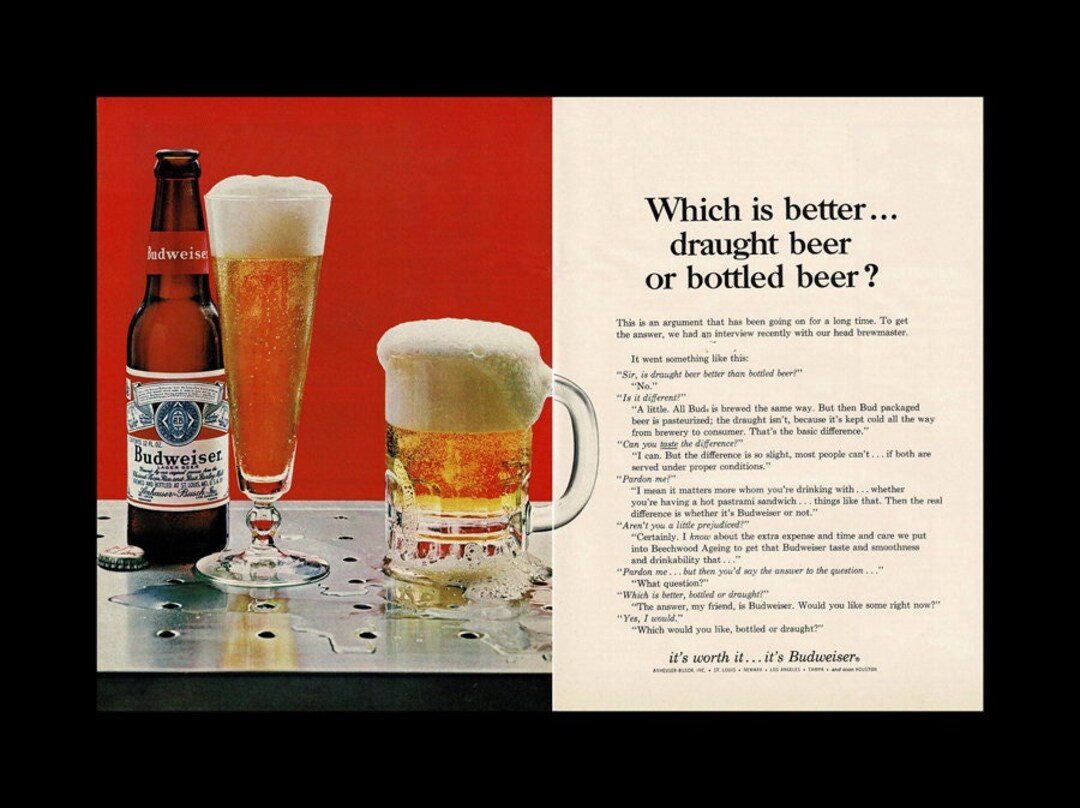 1966 Budweiser Beer Original Magazine Ad - Etsy