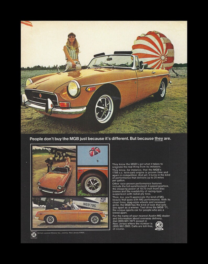 1971 MG MGB Original Retro Magazine Ad | Etsy