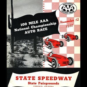 1950 Arizona State Fair Speedway Champ Car Auto Racing Poster Print - Etsy