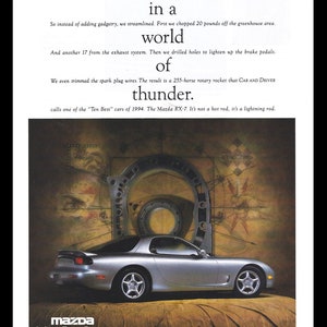 1994 Mazda RX7 Original Retro Magazine Ad - Etsy