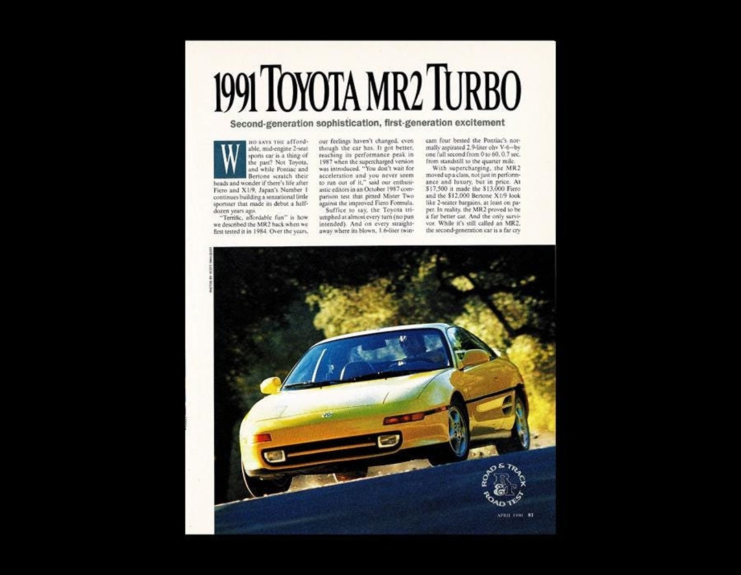1991 Toyota MR2 Turbo Original Magazine Road Test - Etsy
