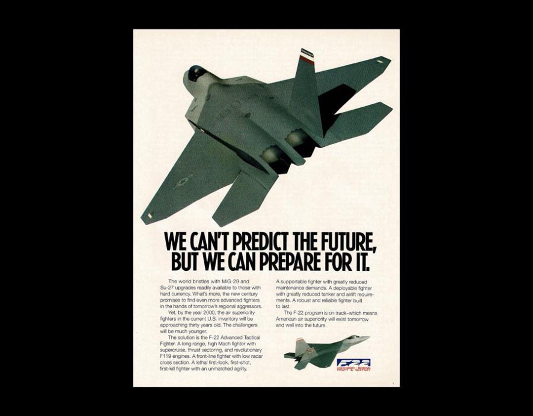 1993 Lockheed F-22 Fighter Aircraft Original Magazine Ad - U.S. Air ...