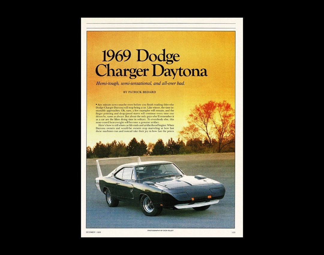 1969 Dodge Charger Daytona Original Magazine Classic Car Road Test ...
