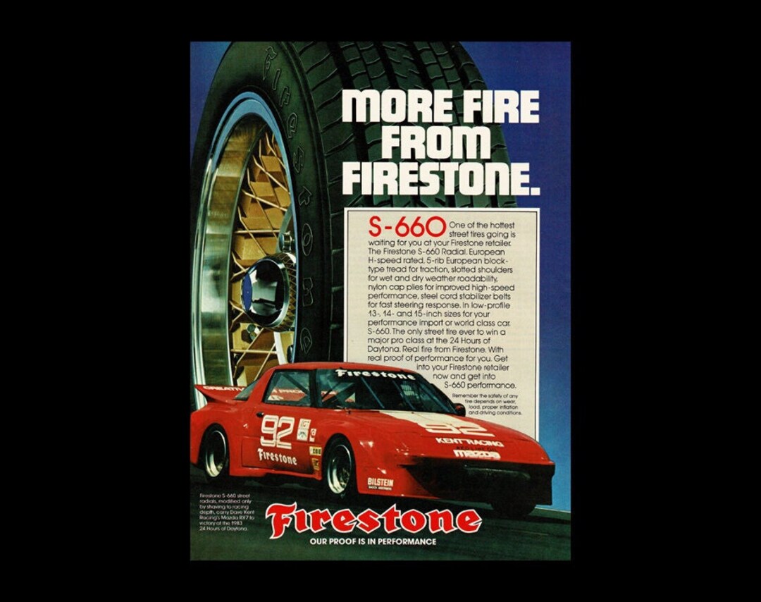 1983 Mazda RX7 Race Car Original Magazine Ad Firestone Tires - Etsy