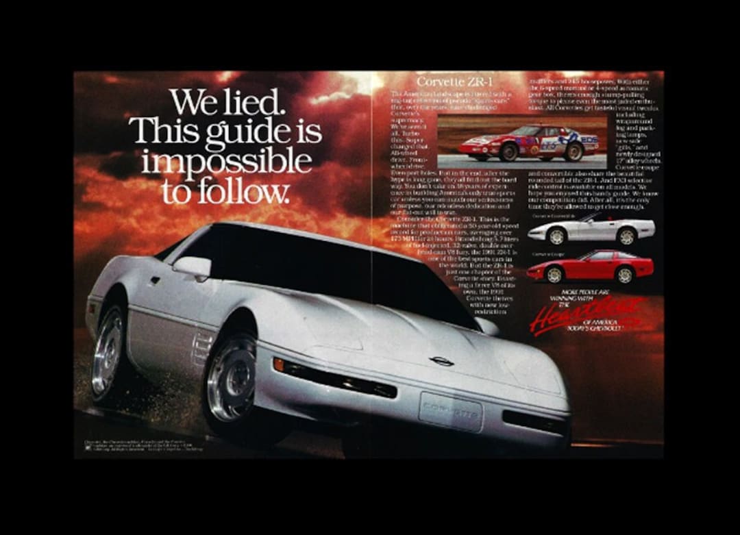 1990 Chevy Corvette ZR1 Original Magazine Ad - Etsy