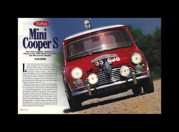 1964 Mini Cooper S Original Retro Magazine 7 Page History - Etsy