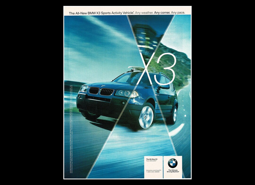 2003 BMW X3 Original Magazine Ad - Etsy