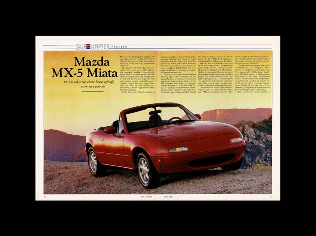 1989 Mazda Miata Original Magazine Road Test - Etsy