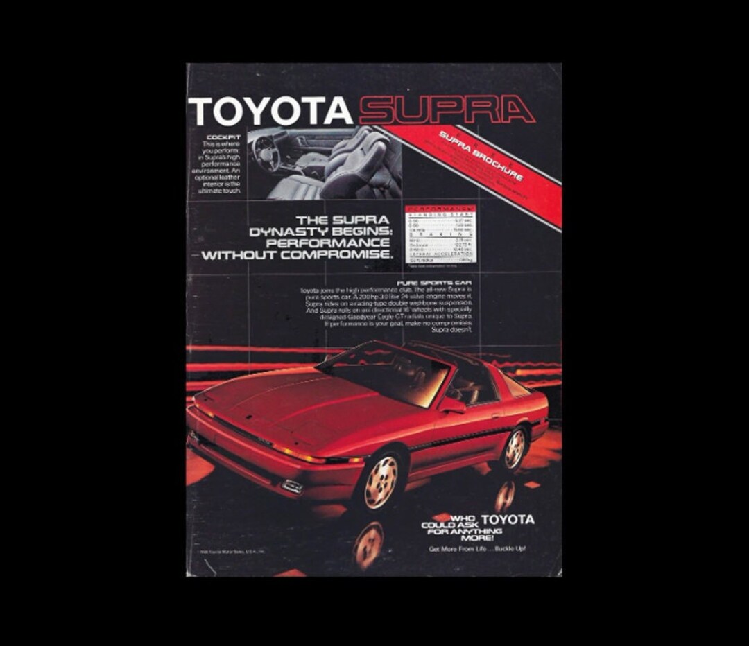 1986 Toyota Supra Original Magazine Ad - Etsy