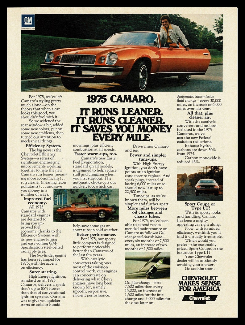 1975 Chevy Camaro Original Magazine Ad Closeout Sale Pricing - Etsy