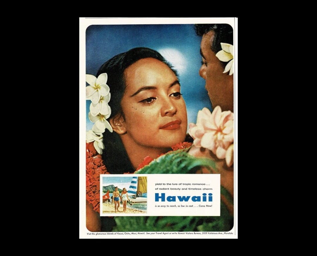 1956 Hawaii Travel & Tourism Original Magazine Ad Diamond Head Featured ...