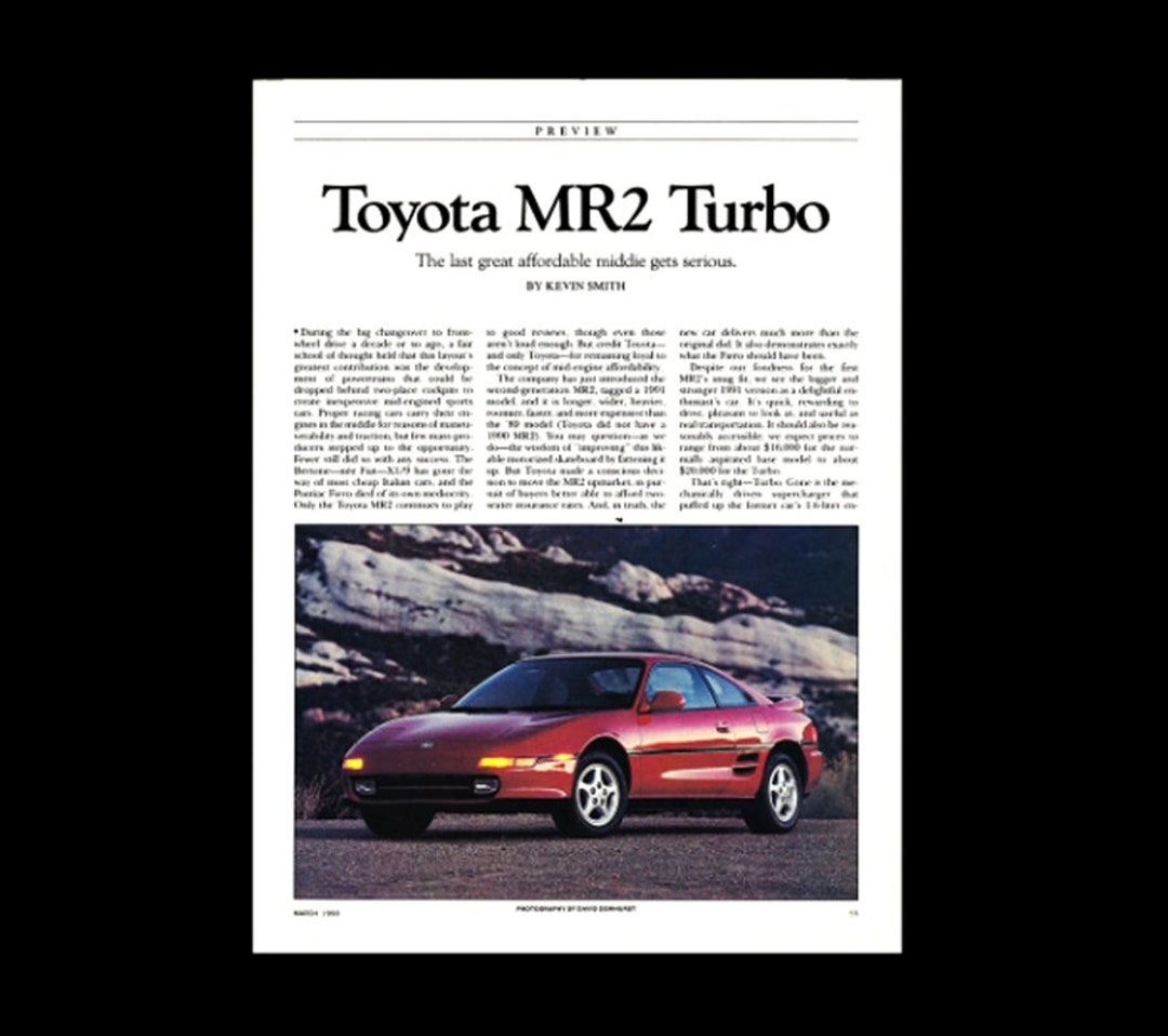1990 Toyota MR2 Turbo Original Magazine Road Test - Etsy