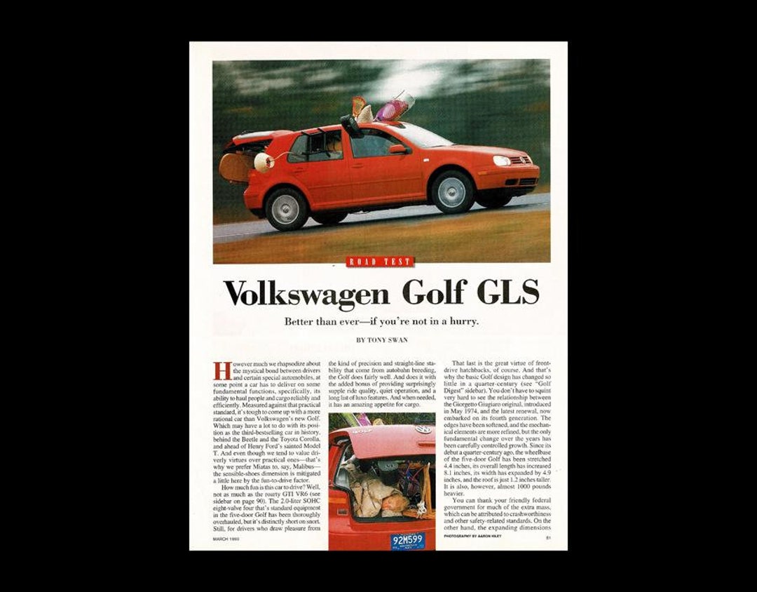 VW Golf GLS Original Magazine Road Test - Etsy