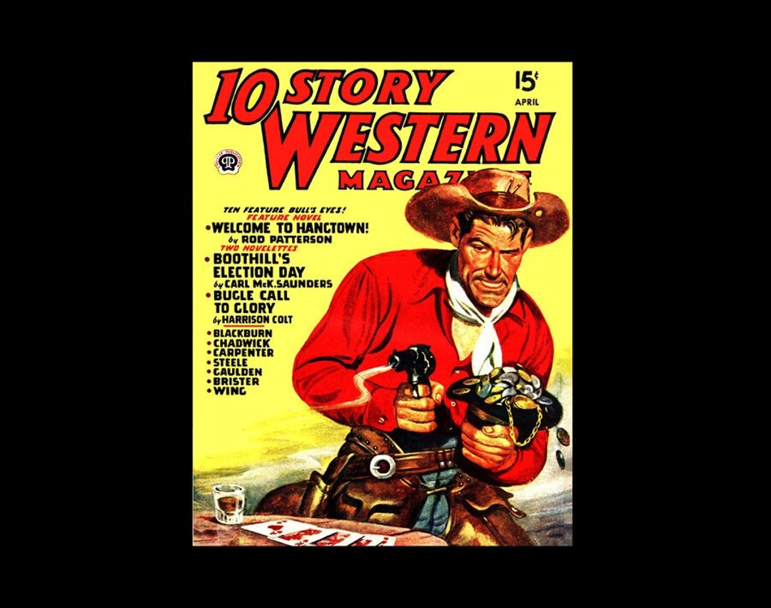 1940's Western Stories Pulp Magazine Cover Poster Print Retro Pulp ...