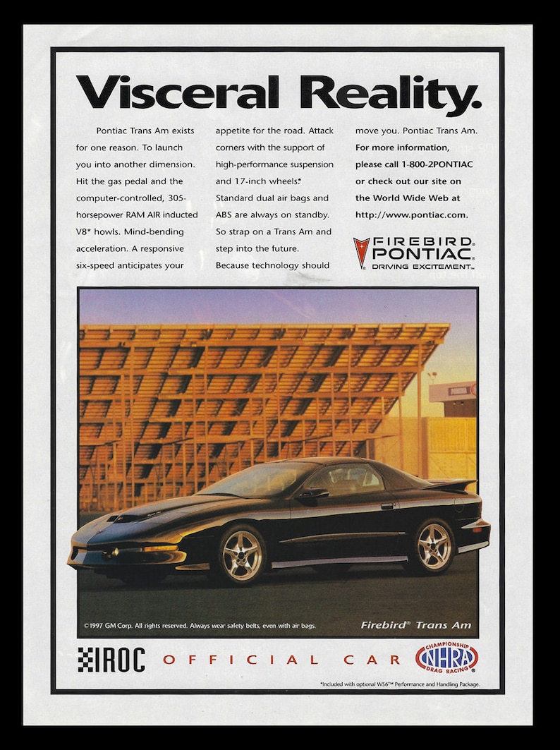 1997 Pontiac Firebird Trans Am Original Retro Magazine Ad - Etsy