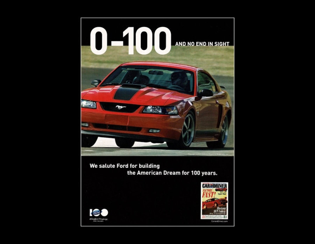 2003 Ford Mustang GT Original Magazine Ad - 100 Year Ford Celebration ...