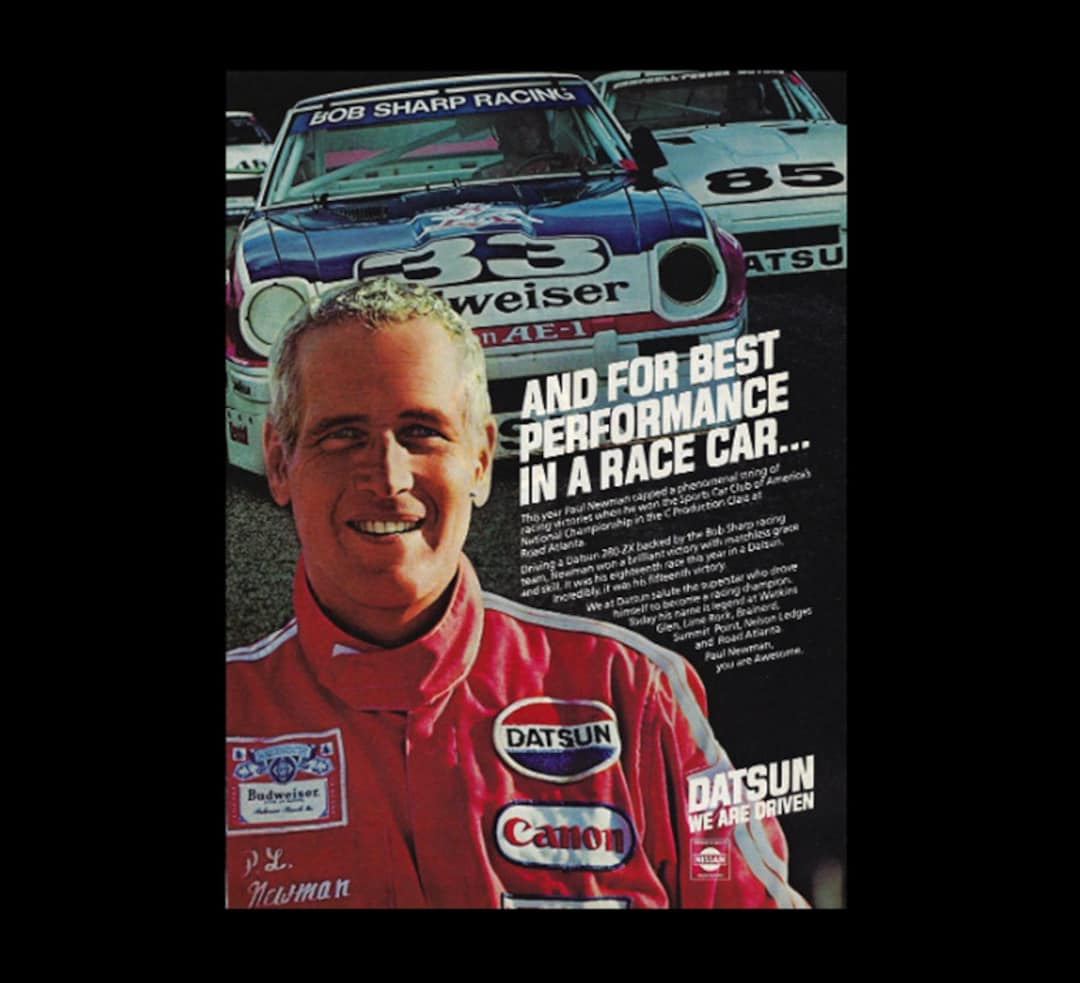 1980 Datsun 280ZX Race Car Original Magazine Ad - Paul Newman Bob Sharp ...