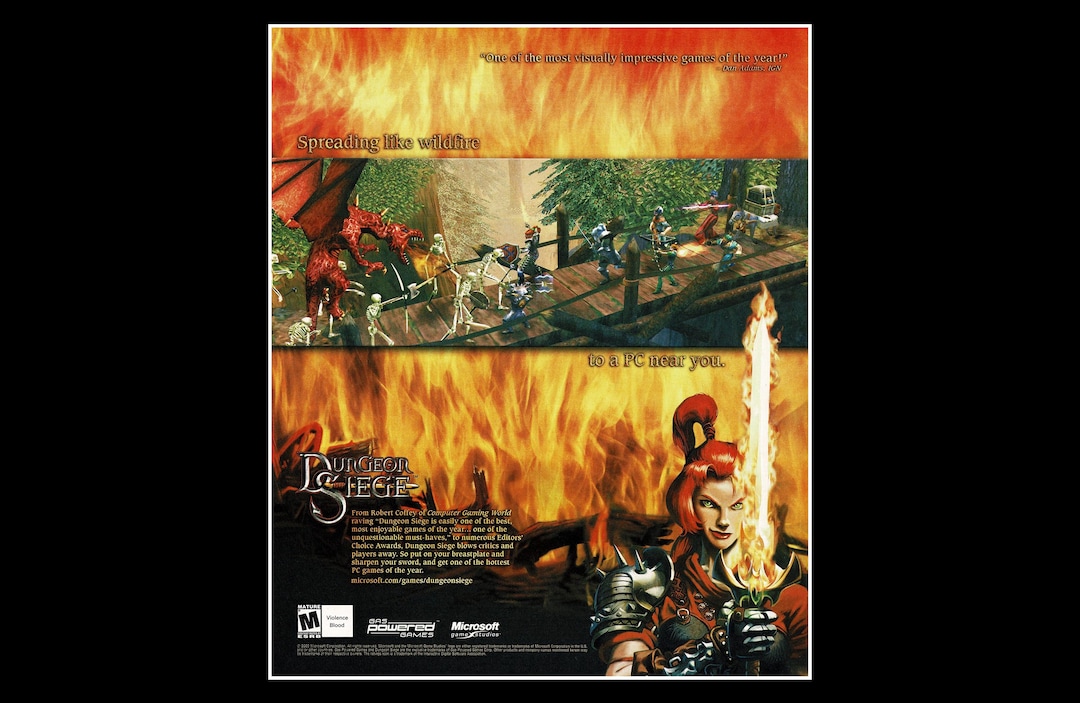2002 Dungeon Siege Video Game Original Magazine Ad - Etsy