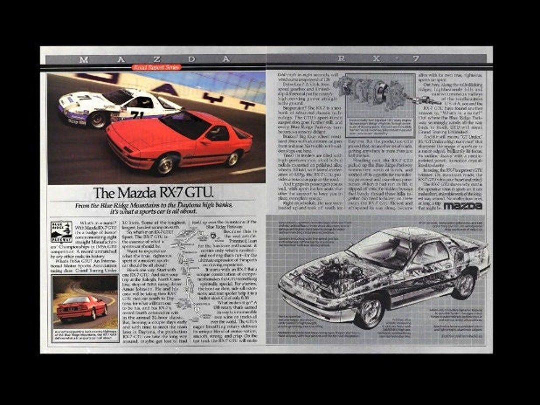 1988 Mazda RX7 GTU Race Car Original Magazine Ad - Etsy