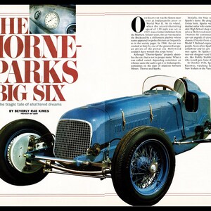 1937 Indy 500 Thorne-sparks Race Car Original Magazine History Feature ...
