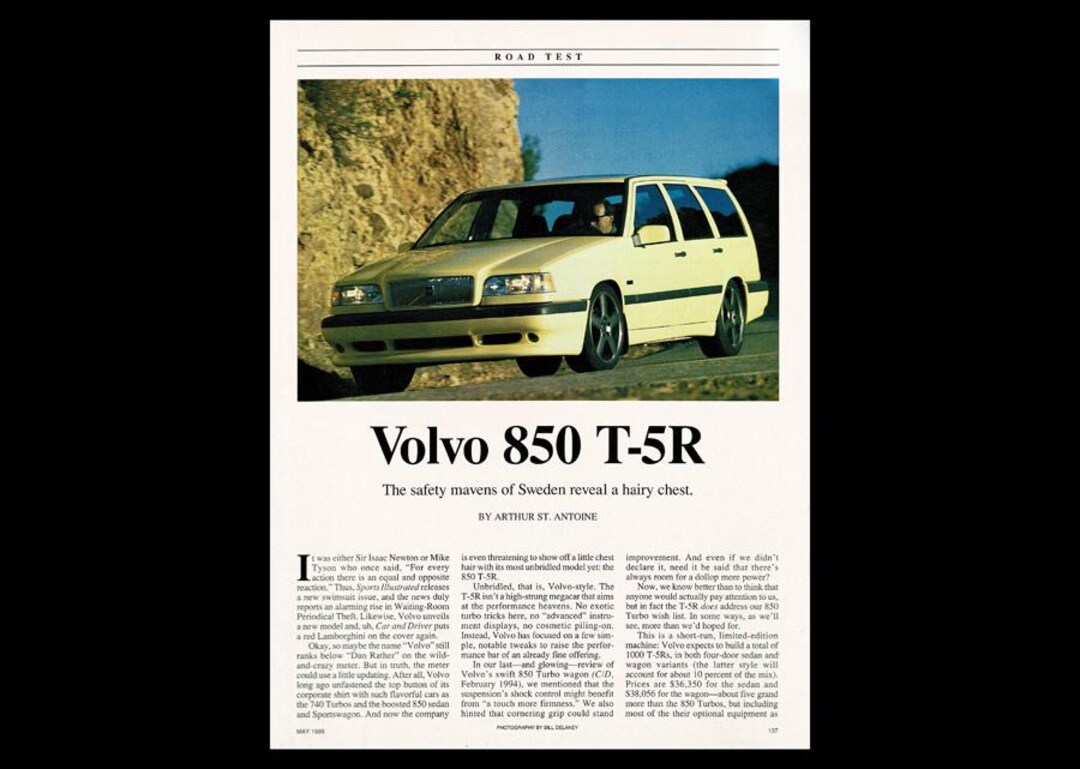 1995 Volvo 850 T5R Original Magazine Road Test - Etsy
