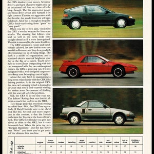 1988 Toyota MR2 Vs. Pontiac Fiero Original Magazine Comparison Road ...