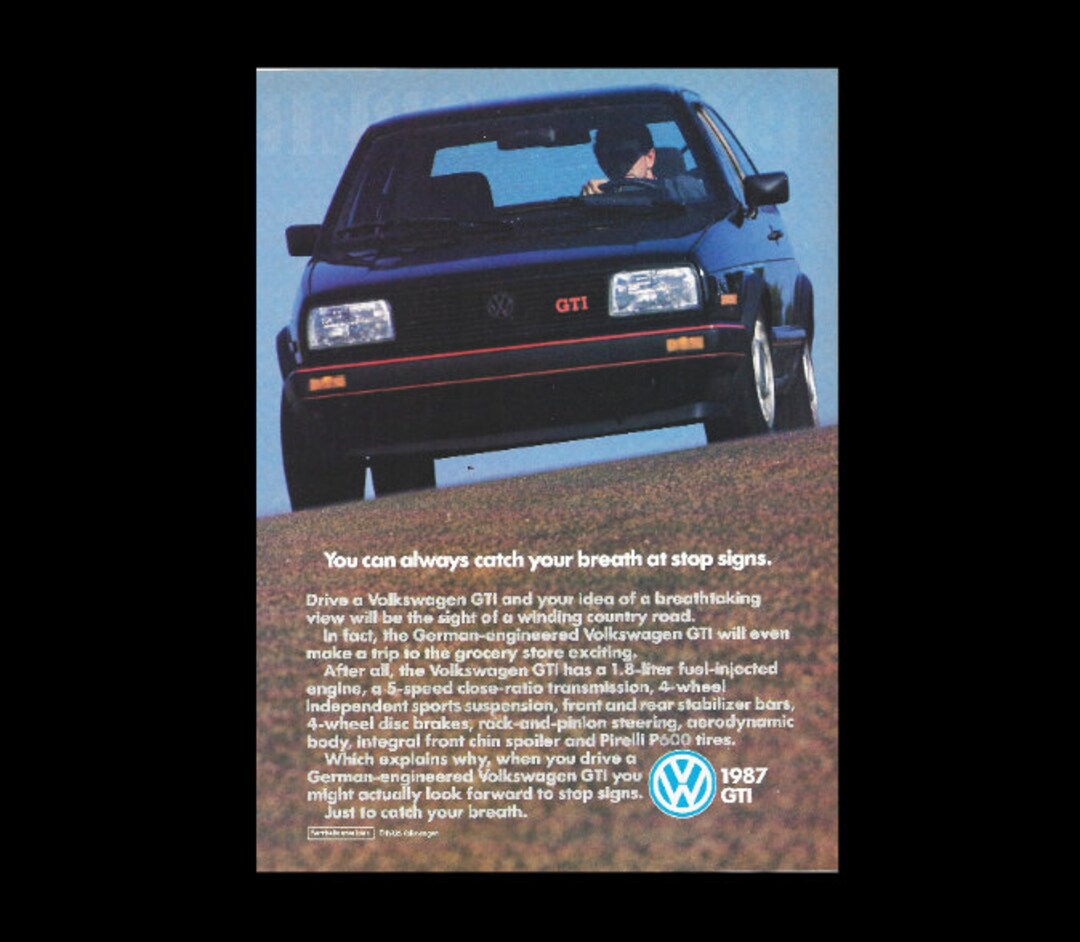 1987 VW Golf GTI Original Magazine Ad - Etsy