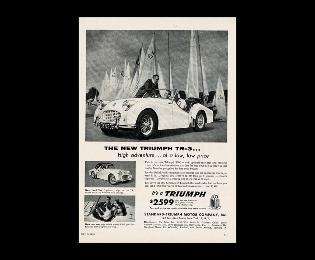 1956 Triumph TR3 Original Magazine Ad - Etsy